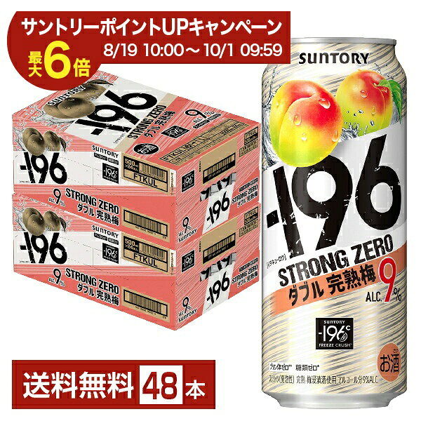 「－196 ストロングゼロ」シリーズは、強い果実感と爽快感で飲みごたえのある「－196（イチキューロク）」です。サントリー独自の「－196℃製法」で果実を凍結し、パウダー状に粉砕して原酒に浸漬することで、果実の味わいを引き出しました。アルコ...