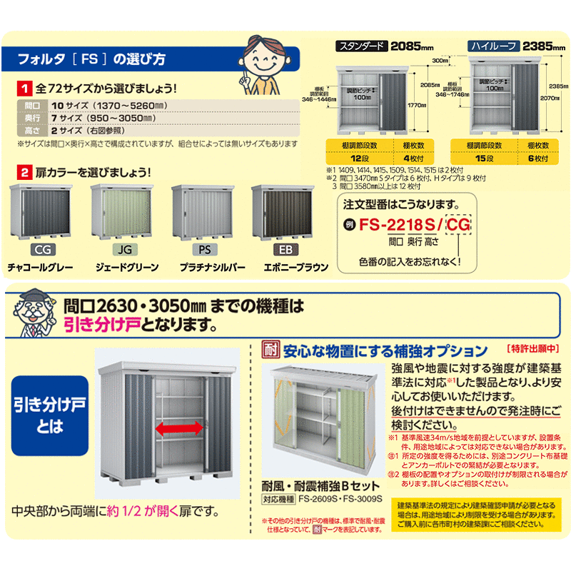 【楽天市場】収納 屋外 中型 引き分け戸 庭 ガーデン イナバ物置【フォルタ 結露軽減材付屋根 一般型 FS-3030S スタンダード】：エクステリア・ガーデン Feliju
