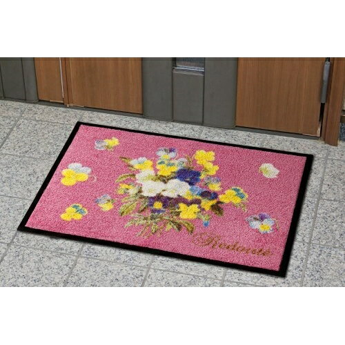 玄関マット Mサイズ（約52×70cm）ピンク商品番号 : mp7011pk052070【商品紹介】ボタニカル・アートの天才画家で「バラの宮廷画家」とも呼ばれたピエール＝ジョセフ・ルドゥーテの作品【バラ図譜】【美花選】をモチーフにしたゴージ...