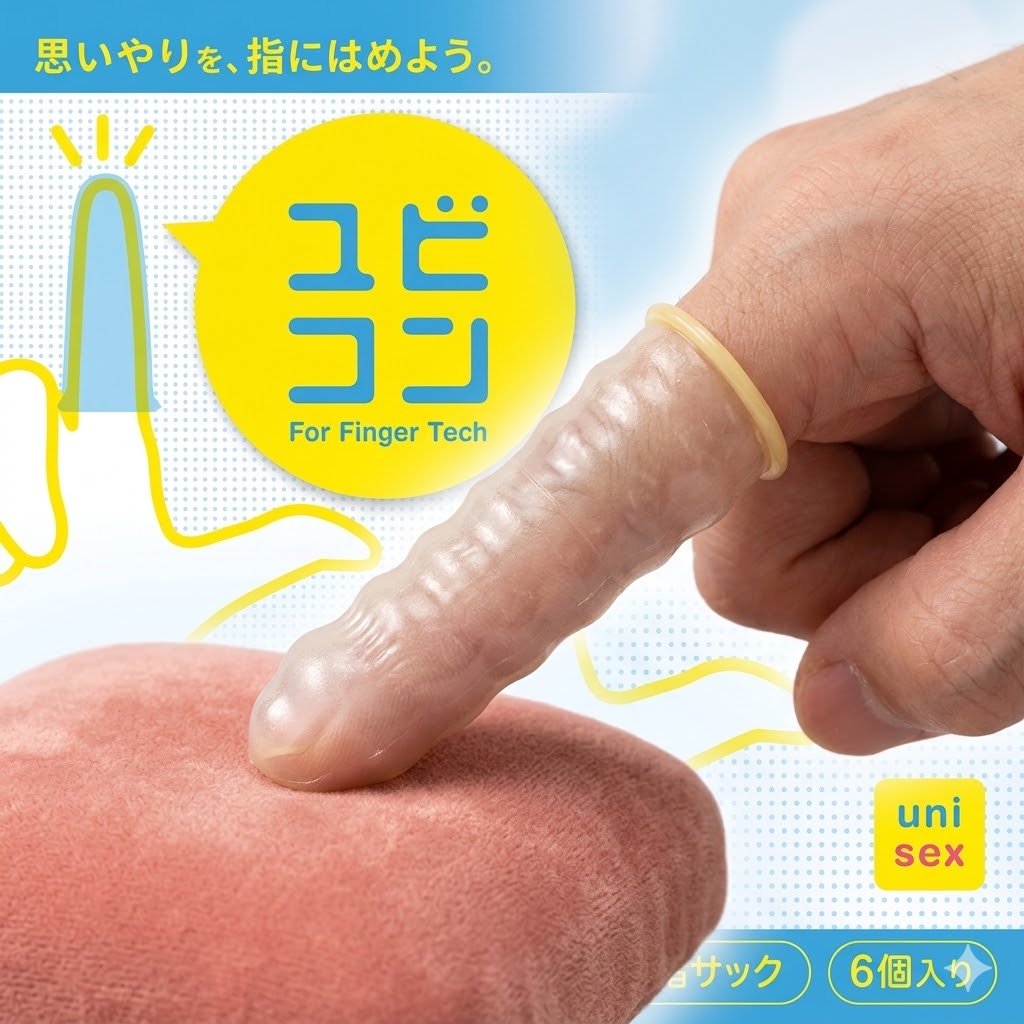 あなたの指に、やさしさと思いやりを。 【指用エチケットカバー ユビコン】 「大切なパートナーだからこそ、もっと大事にしたい。そんな思いから生まれました。」 デリケートな部位のケアや、ボディマッサージの際に指先へ装着するエチケットカバー『ユビ...