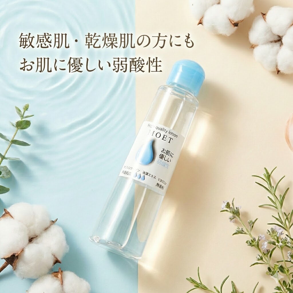 その優しさは、素肌に近いから。 デリケートな肌を守る「弱酸性」ローション。 デリケートな部分に直接触れるものだから、刺激は極力抑えたい。 そんな想いから生まれたのが「MOET（モえ）弱酸性ローション」です。 人間の健康な肌や粘膜と同じ「弱酸...