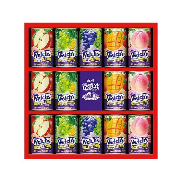 収穫から出荷までおいしさと品質にこだわり続けている、濃厚で上質な味わいが魅力の「Welch's」100%果実ジュースギフトです。■内容量：ウェルチ100 （グレープ160g×2、ウェルチ100（ホワイトグレープ&レモン・アップル・マンゴーブ...