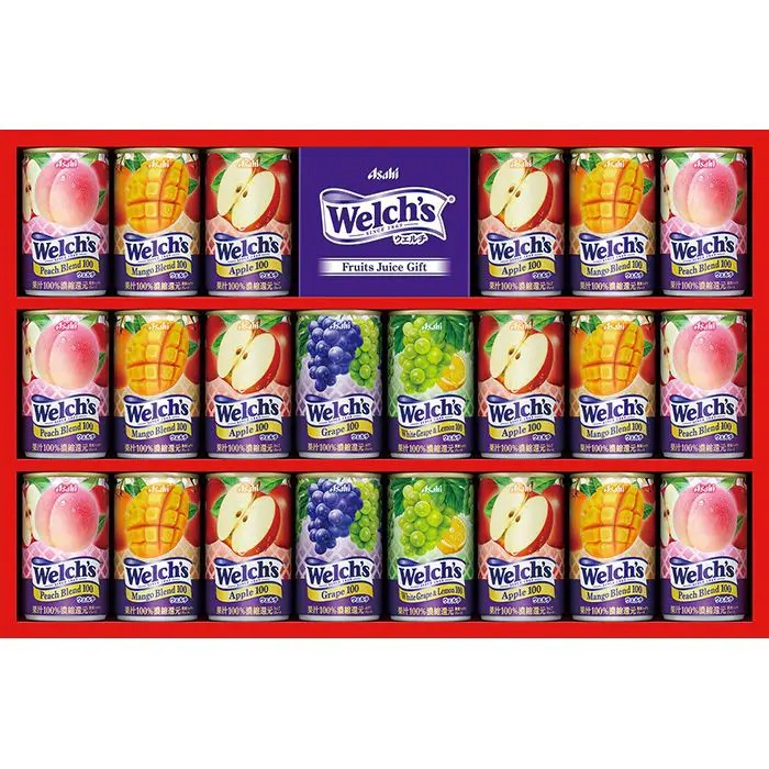 収穫から出荷までおいしさと品質にこだわり続けている、濃厚で上質な味わいが魅力の「Welch's」100%果実ジュースギフトです。■内容量：ウェルチ100（グレープ・ホワイトグレープ&レモン）各160g×2、ウェルチ100（アップル・マンゴー...
