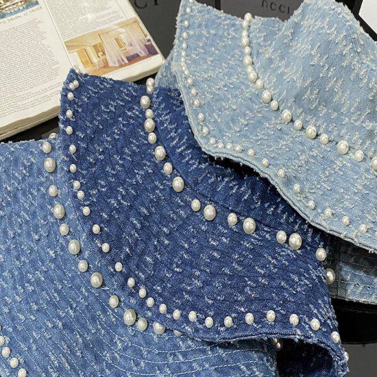 商品説明ストリート感が強いバケットハットもパールがプラスされると一気にガーリーでかわいいデザインになります♪デニムでスタンダードな形なのでどんなスタイルにも遊びアイテムとしてコーデを楽しませてくれます。カラーインディゴブルーアイスブルーサイ...