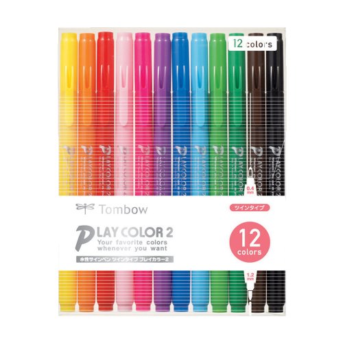 12色セット/-/GCB-011・Color:12色セット・パッケージ個数:1・【インク】水性染料インク・【仕様】ツインタイプ/極細プラ芯(0.4mm)と太書き用繊維芯(1.2mm)・【用途】一般筆記・デザイン・スケッチ用・アンダーライン用...