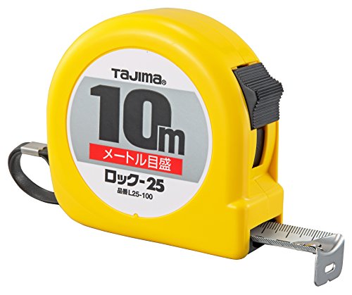 イエロー/長さ10 m/H5PA0MY・Size:長さ10 m・パッケージ個数:1・●移動爪●ロックタイプ●JIS1級●片面目盛(テープ幅13・16mm、L25-100BL) 両面目盛(テープ幅19mm以上、ただしL25-100BLは片面目...