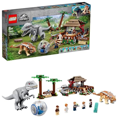インドミナス・レックス vs. アンキロサウルス-/-/75941・PatternName:単品・パッケージ個数:1・お子さまは、ジャイロスフィアや2体の恐竜、ミニフィグたちと一緒に映画の名場面を再現して楽しめます。・ミニフィグ5体（オーウ...