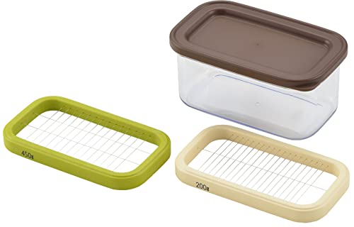 2)バターカッター 200g・450g兼用(密閉)ブラウン/-/SJ3324・Style:2)バターカッター 200g・450g兼用(密閉)・パッケージ個数:1・サイズ(約):17.8×10.7×高さ11.2cm、冷蔵庫収納時高さ/8.2c...