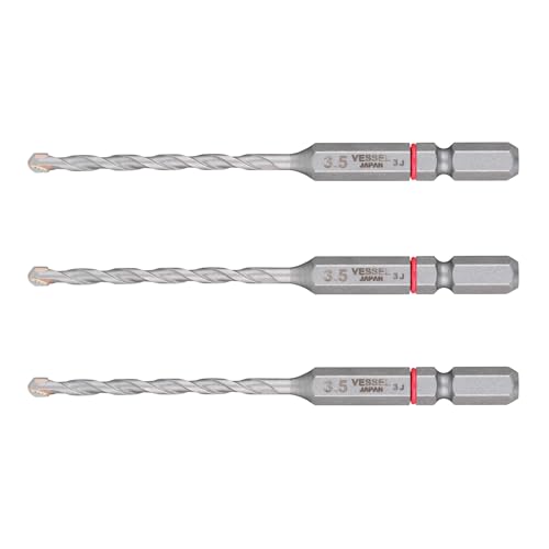 赤/3本セット φ3.5mm/CPS3S-3.5・Size:3本セット φ3.5mm・パッケージ個数:1・刃先：Φ3.5mm・溝長：45mm・全長：90mm・入数：3本・原産国：中国【用途】 最適：磁器タイル・陶器タイル・瓦・モルタル・窯業...