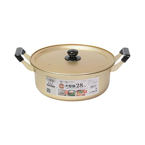 両手鍋ゴールド/7 L/HB-6612・Style:両手鍋Size:7 L・パッケージ個数:1・製品サイズ:(約)全長41×幅31×高さ16cm、鍋の深さ:(約)12cm・製品重量:(約)0.55kg・素材・材質:本体/アルミニウム合金(底...