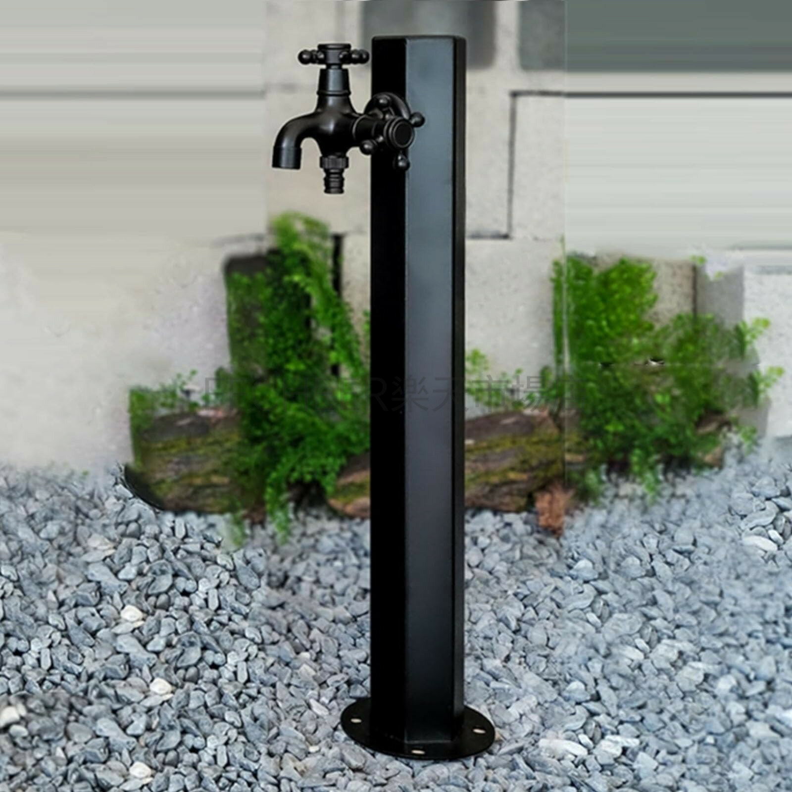 【商品名】立て水栓 立水栓 屋外 水栓柱 縦型蛇口 高さ60cm 304ステンレス製の四角柱/円柱/六角柱 蛇口ポスト二口水栓 結實 耐摩耗性 防寒 不凍綿 内蔵、悪天候も怖くない パティオの装飾、灌漑、洗車、ペットシャワー、清掃、衛生など...