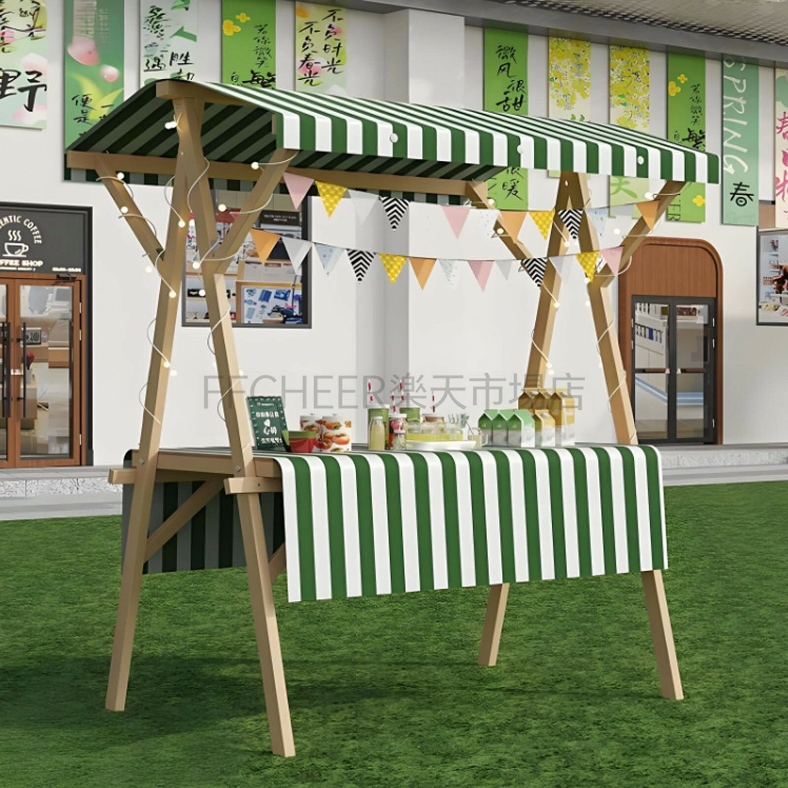 【商品名】【ポイント2倍!7月限定!店舗の人気商品!】屋台ブース 木製 仮設屋台セット 折りたたみ式 幅120/150CM 車輪付きの木製フードカート 屋外販売スタンド 耐荷重150kg 木製屋台 移動販売ブース 簡単組み立て 軽量 収納便...