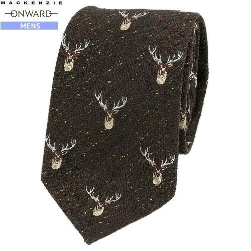 商品名 ネップ ディアーモチーフ シルクウール ネクタイブランドMACKENZIE生産国-サイズ実寸ー大剣先8cm ※多少の誤差はご了承下さい。素材シルク60%　ウール40%カラーブラウン系 【モニターの環境によって色が異なる場合があります...