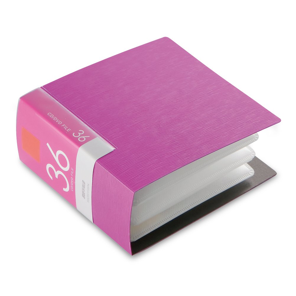 BUFFALO CDDVDファイルケース ブックタイプ 36枚収納 ピンク BSCD01F36PK パッケージ重量: 0.4 pounds 種類: 単品
