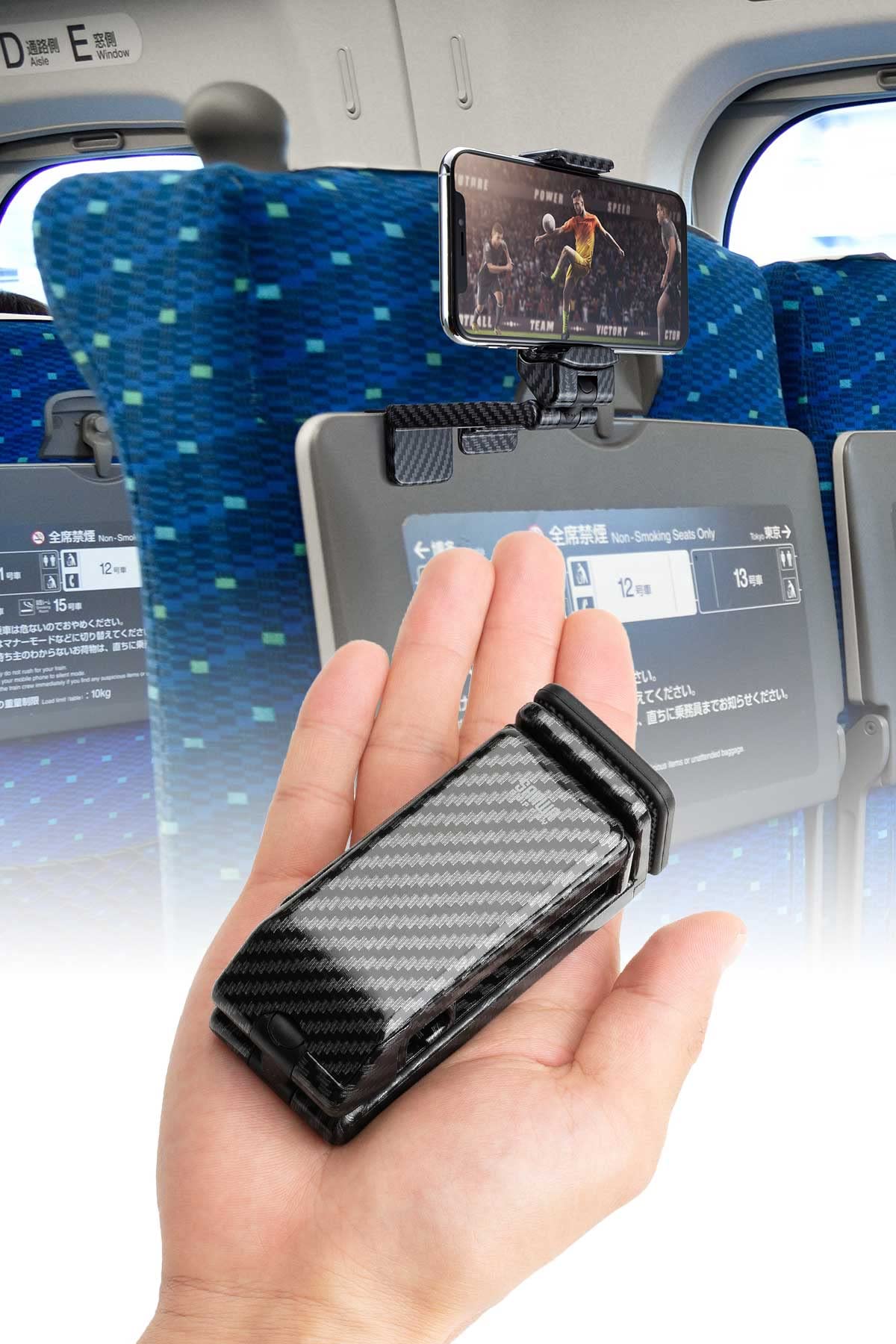 厚み38mmの天板などに取り付けできます。 垂直、水平の角度調整や360°回転するホルダーを搭載しています。 コンパクトに折りたたみ据え置き型のスタンドとしても使用できます。 手持ちで持つことで自撮り棒のように使用することができます。 ■保...