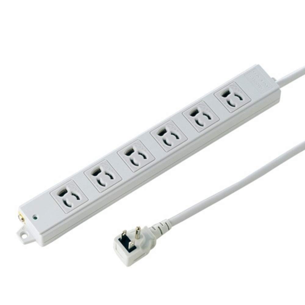 コンセント数：6個口 高さ(mm)：26 幅(mm)：319 奥行(mm)：43.5 ケーブル長(m)：5