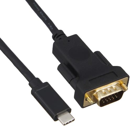 DisplayPort Altモード対応のUSB Type-Cポートを搭載したパソコン本体をVGAインターフェースを持つディスプレイ・テレビに接続するときに使用する変換ケーブルです。 外付けディスプレイを拡張ディスプレイ設定にして大画面のワ...