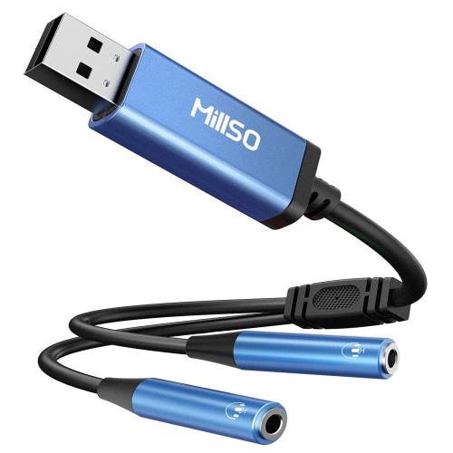 イヤホンジャックを2倍活用USB端子から4極3.5mm端子2つに分配するケーブルです。USB経由で4極ヘッドセット、イヤホンマイクや4極マイクなどが使えます。4極端子のマイク付きイヤホンを2つ接続すれば、繋いだ両方のマイク入力とスピーカ出力...