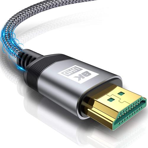【最新の8K HDMI 2.1規格 】：ハイスピード 8K HDMI 2.1 ケーブル。帯域幅を48Gbpsに拡張し、8K@60Hz, 8K@50Hz, 4K@120Hz, 4K@144Hz,4K@100Hz,2k@165Hz,1080P@...