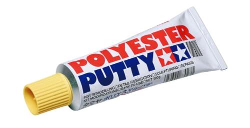 メイクアップ材シリーズ 短い硬化時間で使いやすい2液性のパテ 硬化剤はペースト状ですので、接着面のすきまや細かな部分にも使いやすく、また肉やせやヒケなども少なく、厚塗りもOK 120グラム入