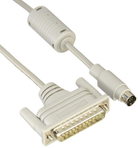 Macintosh本体(ミニDIN8pin)とXYプロッタ・シリアルプリンターを接続する際に、またMacintosh本体と他のパソコン(PC-9821/9800、IMB5550等)を接続しデータ転送をする際に(キヤノン製クロスケーブルJCR...