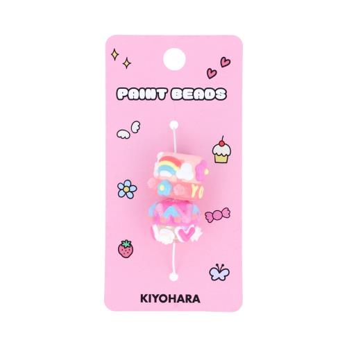 ぷっくりとしたカラフルなモチーフが特徴のペイントビーズです。 2個のうちの1個のサイズ：W約18mm×H約16mm 入数：2個 素材：本体/アクリル、ペイント部/エポキシ樹脂 生産国：中国