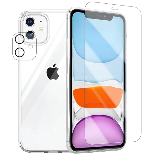 対応機種 iPhone 11 用の ケース + ガラスフィルム + カメラフィルム。 硬度9H：高品質な日本製の旭硝子製、業界最高レベルの硬度を誇ります、ハードコーティング加工により外部からの衝撃をフィルムが吸収し、画面へのダメージを最低限...