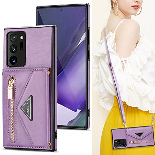 対応機種Galaxy Note20 Ultra 5G 対応.おしゃれな肩掛け、首掛け用スマホケース，お出かけにも仕事にも使えま 上質の皮革+TPUレザーケースは、レトロの表面（高品質のPU皮革）＋（柔軟なTPUカバー）と組み合わせ、衝撃吸収...