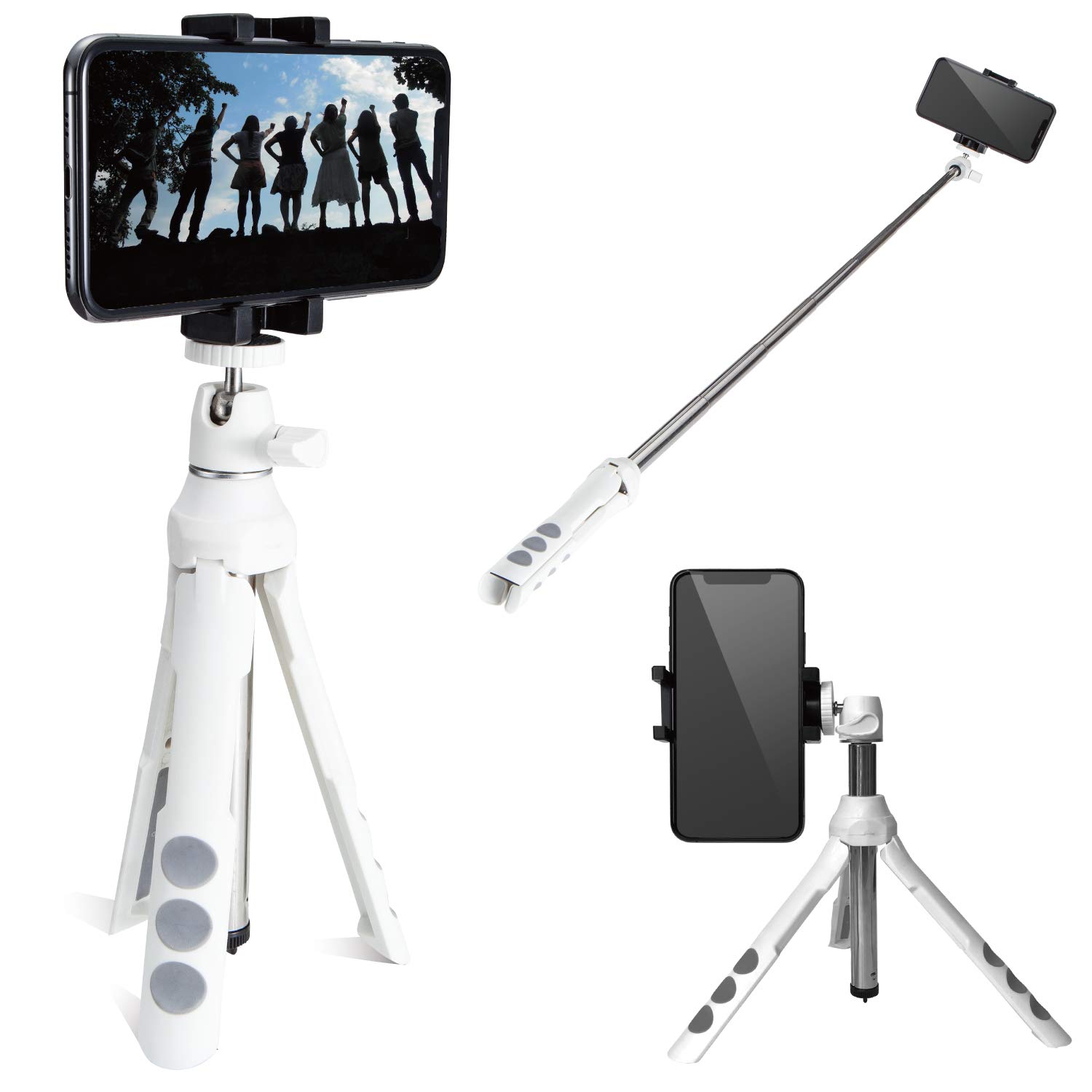 ※ 詳しい情報は「商品の説明」欄をご確認ください。 自撮り棒としても使用できる2Wayタイプのスマートフォン用三脚です。 8段階に伸縮しますので、お好みの高さに調整可能です。 三脚として使用時は185mmから875mmまで高さ調整可能です。...