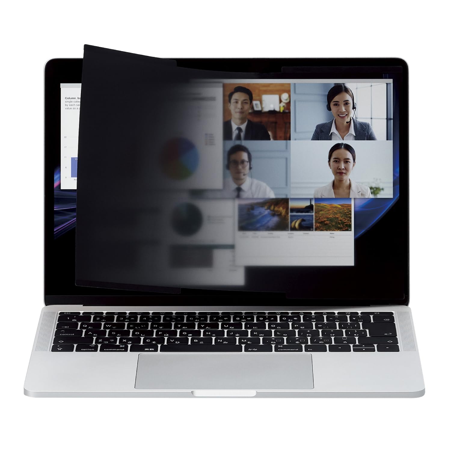 周りの視線から画面を守る、タッチパネルにも対応した吸着タイプののぞき見防止フィルターです。 画面に吸着してフィルターを固定でき、取り外しも簡単にできる素材“ナノサクション"を採用しています。 金属やマグネット、粘着素材を使用していないので、...