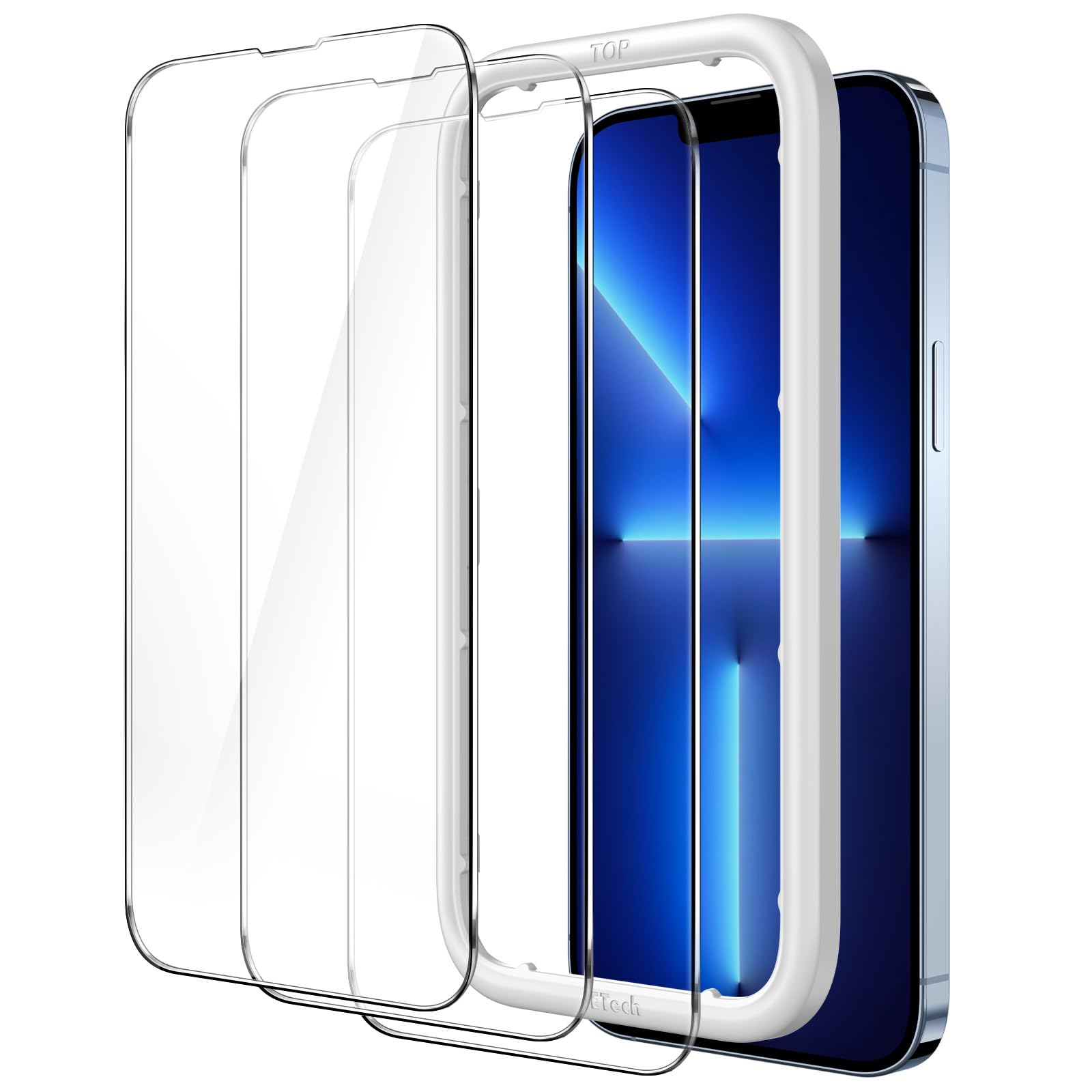 [全面保護] iPhone 13 Pro Max(6.7インチ)に適合します。画面の端から端まで最大限にカバーし、正確なスピーカーカットアウトで設計されています。フロントカメラとセンサーを高い保護性で守りながら、液晶画面に全面保護を提供しま...