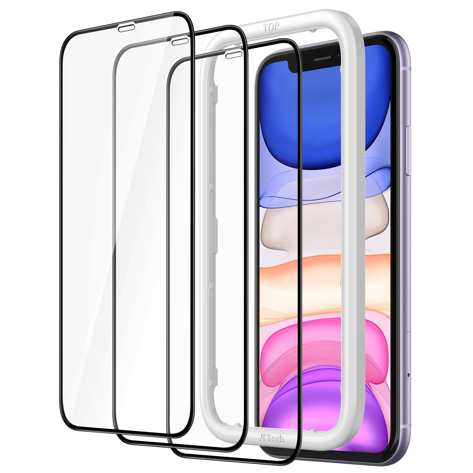 [全面保護] iPhone 11/XR(6.1インチ)に適合します。画面の端から端まで最大限にカバーし、正確なスピーカーカットアウトで設計されています。フロントカメラとセンサーを高い保護性で守りながら、液晶画面に全面保護を提供します [簡単...