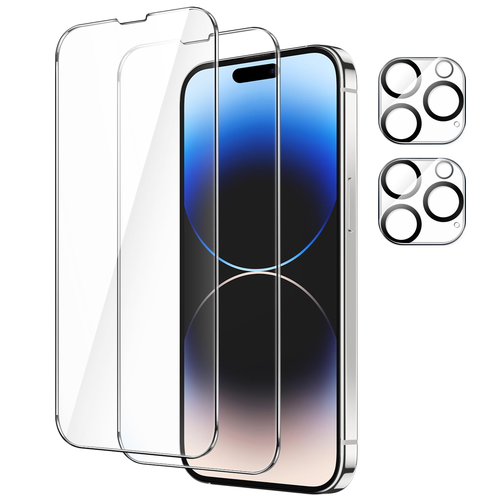 [全面保護] iPhone 14 Pro Max 6.7インチに適合します。画面の端から端まで最大限にカバーし、正確なスピーカーカットアウトで設計されています。フロントカメラとセンサーを高い保護性で守りながら、液晶画面に全面保護を提供します...