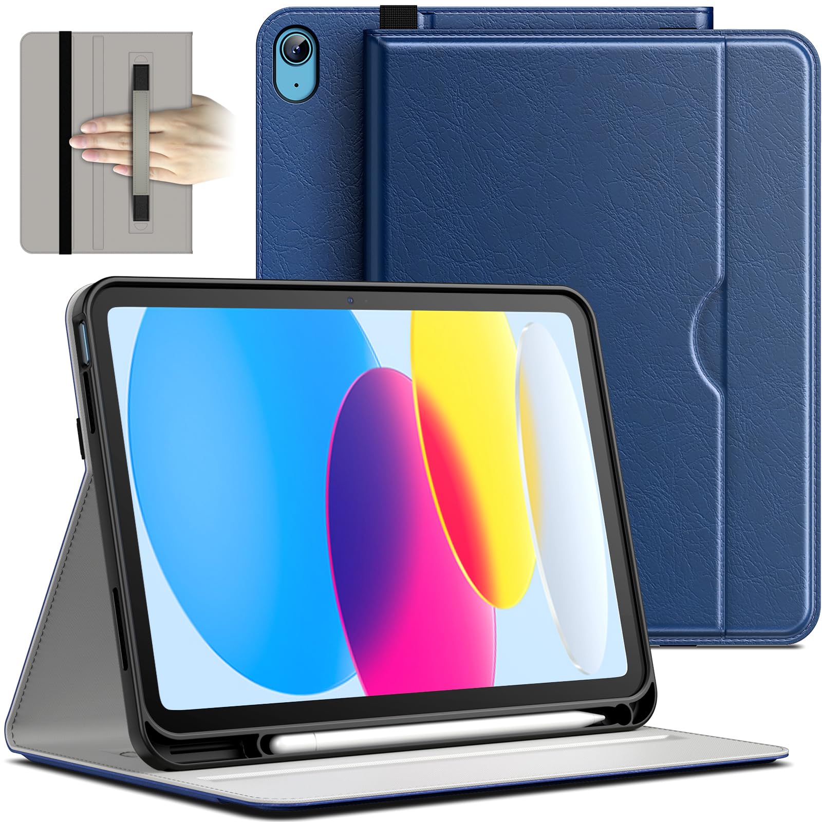 [互換性] iPad 第10世代(10.9インチ、2022モデル)用の特別デザインです。対応モデル: A2696 A2757 A2777。おデバイスの裏面にあるモデル番号をご確認ください [高品質の素材] プレミアムPUレザーの外装と柔らか...