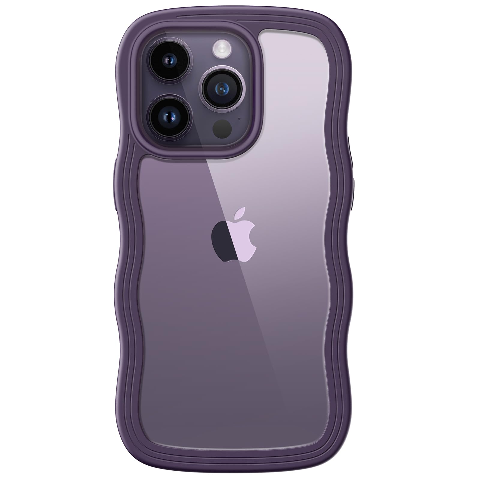 [互換性] iPhone 14 Pro Max 6.7インチ専用に設計されています。購入する前にのモデルを再確認してください。さらに、黄ばみ防止の背面は超透明で、の絶妙なロゴを美しく見せます [かわいい波状フレーム] 美しいカーリーフレーム...