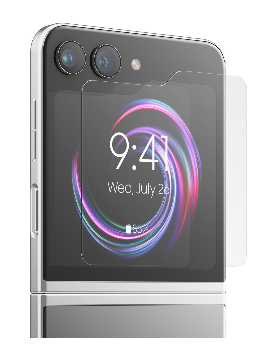 製品仕様… ◆ 対応機種 ： Samsung Galaxy Z Flip5 ( サムスン ギャラクシーZ フリップ 5 ) ◆ 内容物 ： ガラスフィルム × 1個、クリーニングワイプス × 1個、ホコリ除去テープ × 1個 ◆ サイズ ：...