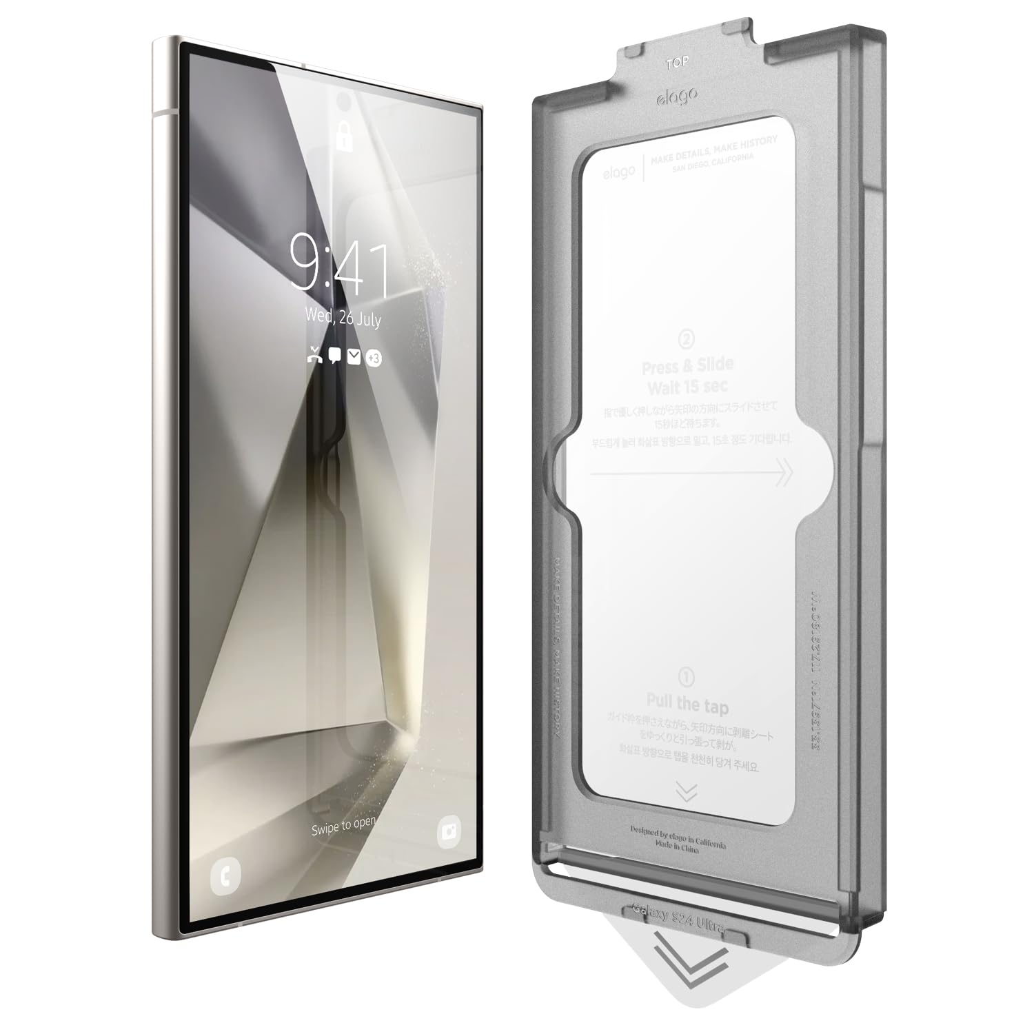 製品仕様… ◆ 対応機種 ： Samsung GalaxyS24Ultra ( サムスン ギャラクシーS24ウルトラ) ◆ 内容物 ： ガラスフィルム × 1個、貼付けガイド × 1個、クリーニングキット × 1式 ◆ サイズ ： 約 15...