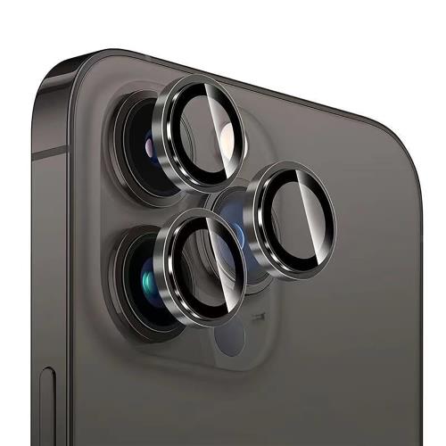 オリジナル凸台設計：iPhone 14 Pro/iPhone 14 Pro Max /16 Pro/16 Pro Max 3眼に対応する、（グレー3枚入り）。アルミニウム合金とAR高透過率ガラスを組み合わせます。中央ガラスの周りはオリジナル...