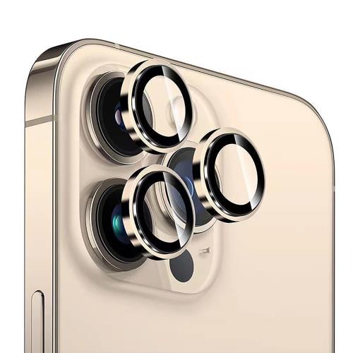 オリジナル凸台設計：iPhone 14 Pro/iPhone 14 Pro Max /16 Pro/16 Pro Max 3眼に対応する、（ゴールド3枚入り）。アルミニウム合金とAR高透過率ガラスを組み合わせます。中央ガラスの周りはオリジナ...
