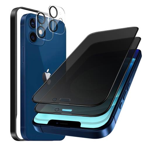 対応機種iPhone 12（アイフォン12 ） 6.1インチ用。同梱物：28°覗き見防止強化ガラスフィルム2枚、レンズ保護フィルム 2枚 、ガイド枠1個 、滑り止めマット*1、取扱説明書。商品は一枚一枚手作業で検査しましたので、品質は非常に...