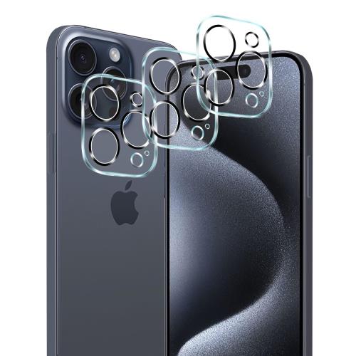 対応機種FOR iPhone 15 Pro/iPhone 15 Pro Max 用のカメラ 専用 フィルム[3枚セット] 表面硬度9Hカッターなどの鋭利なものを当たってもキズが付きにくくて高い強度を持ち表面硬度9Hが特徴です。万が一の破損時...