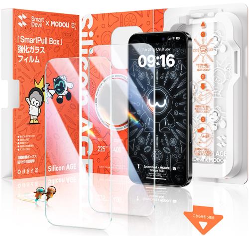 登場iPhone 16 Pro専用！ MODOLI × SmartDevil スペシャルコラボ この強化ガラスフィルムは、一体型高精度ガイドを搭載し、引くだけで完璧貼りを実現！エコ設計「SmartPull Box」付属で、さらにデザインステ...