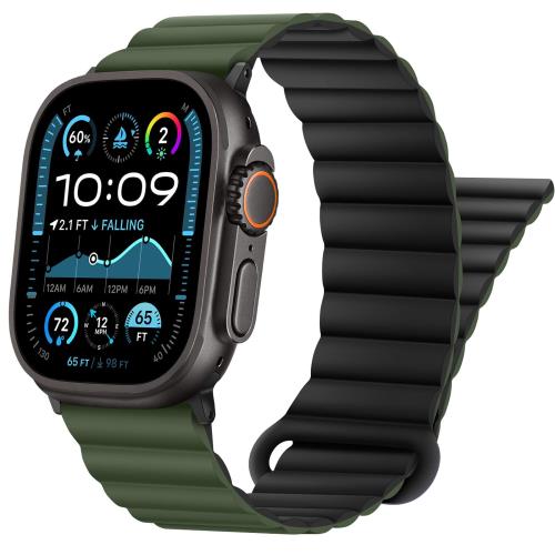 iWatch バンド に対応: HITZEE 両面ウェアラブルシリコン磁気交換バンド は Apple Watch バンド49mm 46mm 45mm 44mm 42mm に対応 すべてのモデル、 を含む：Ultra 2 / Ultra / ...