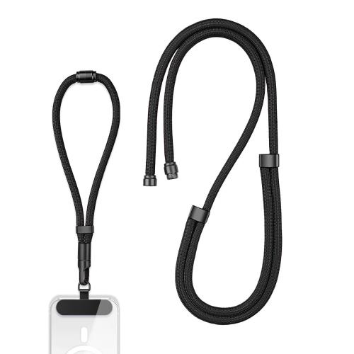 長さ調節可能スマホケースの充電穴にステンレスカードを差し込むだけでセットアップ完了。 (オープントップケースでは背面は使用できません。) ケースにメタルカードを入れてストラップを取り付け、お好みに合わせて調整するだけで両手が自由になります。...