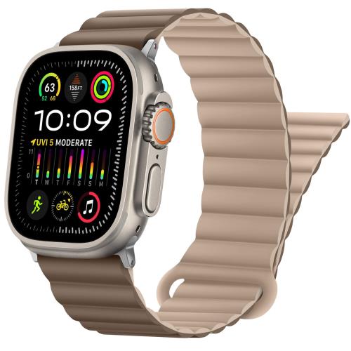 iWatch バンド に対応: HITZEE 両面ウェアラブルシリコン磁気交換バンド は Apple Watch バンド49mm 46mm 45mm 44mm 42mm に対応 すべてのモデル、 を含む：Ultra 2 / Ultra / ...