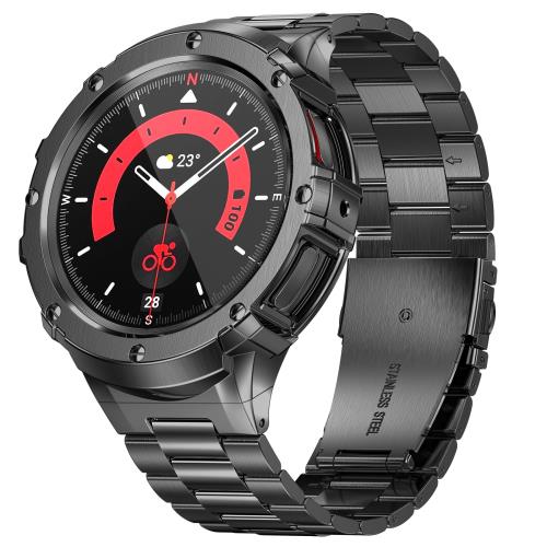 互換性ステンレススチールケース/バンドはGalaxy Watch 5 Pro 45mmと互換性があり、バンドは手首サイズ：6.3''-9.5''にフィットします。( Watchは含まれません)。 ケース付きステンレススチールバンドgalax...