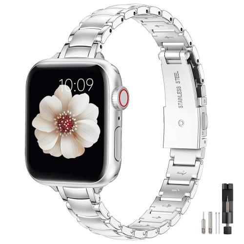 対応モデル: 当社のスリムなメタルバンドはApple Watch バンド Series 10（46mm）、Series 9/8/7（45mm）、Series 6/5/4/SE/SE2（44mm）、およびSeries 3/2/1（42mm）、...