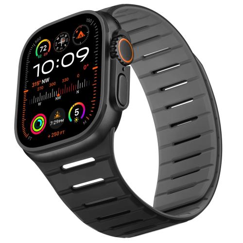 対応モデル: HITZEE 両面ウェアラブル磁気シリコンバンド Apple Watch Ultra/Ultra 2 (49mm)/ SE (2022) / SE (2020) / シリーズ 10 (46mm)/ シリーズ 9/8/7 (45...