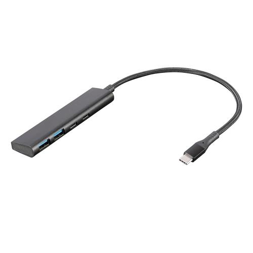 Type-Cポートを2つ、Aポートを2つ、拡張します。 タブレット型PCでも使いやすい20cmケーブル。 放熱性の高いアルミ筐体。
