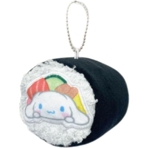 色シナモロールサイズ約H6×W7×D8cm 素材：[本体]ポリエステル100% 柄は印刷アップリケ♪ ボールチェーン付き！ バッグなどに付けても可愛い♪